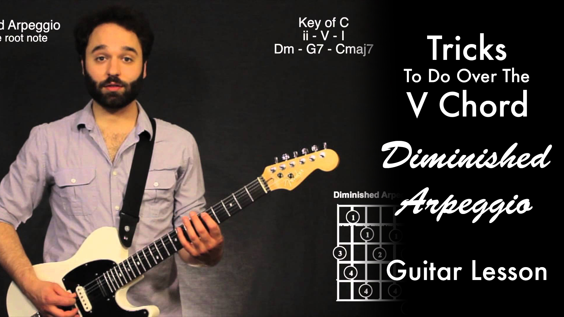 Tricks To Do Over the V Chord | Diminished Arpeggio • Garret's Guitar ...
