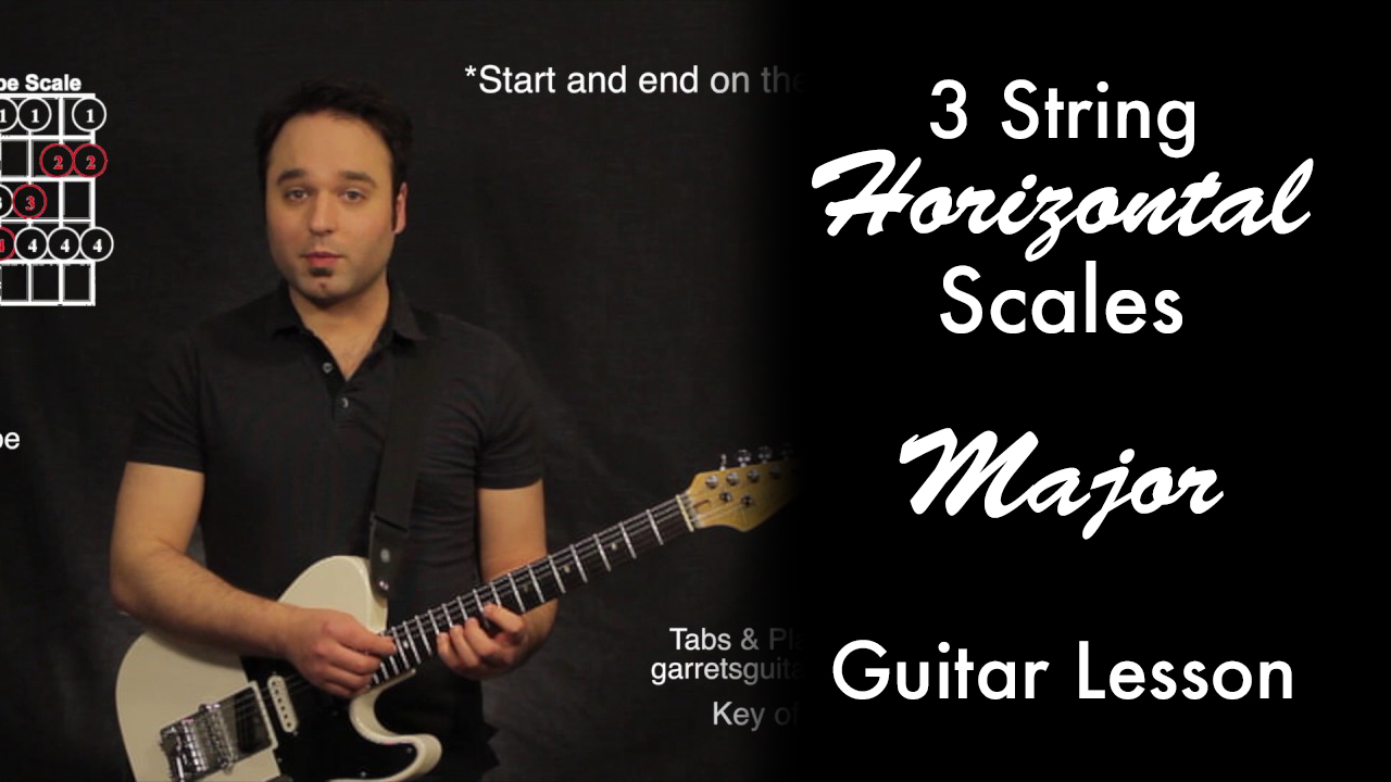 3 String Horizontal Scales – Major Scale • Garret's Guitar Lessons