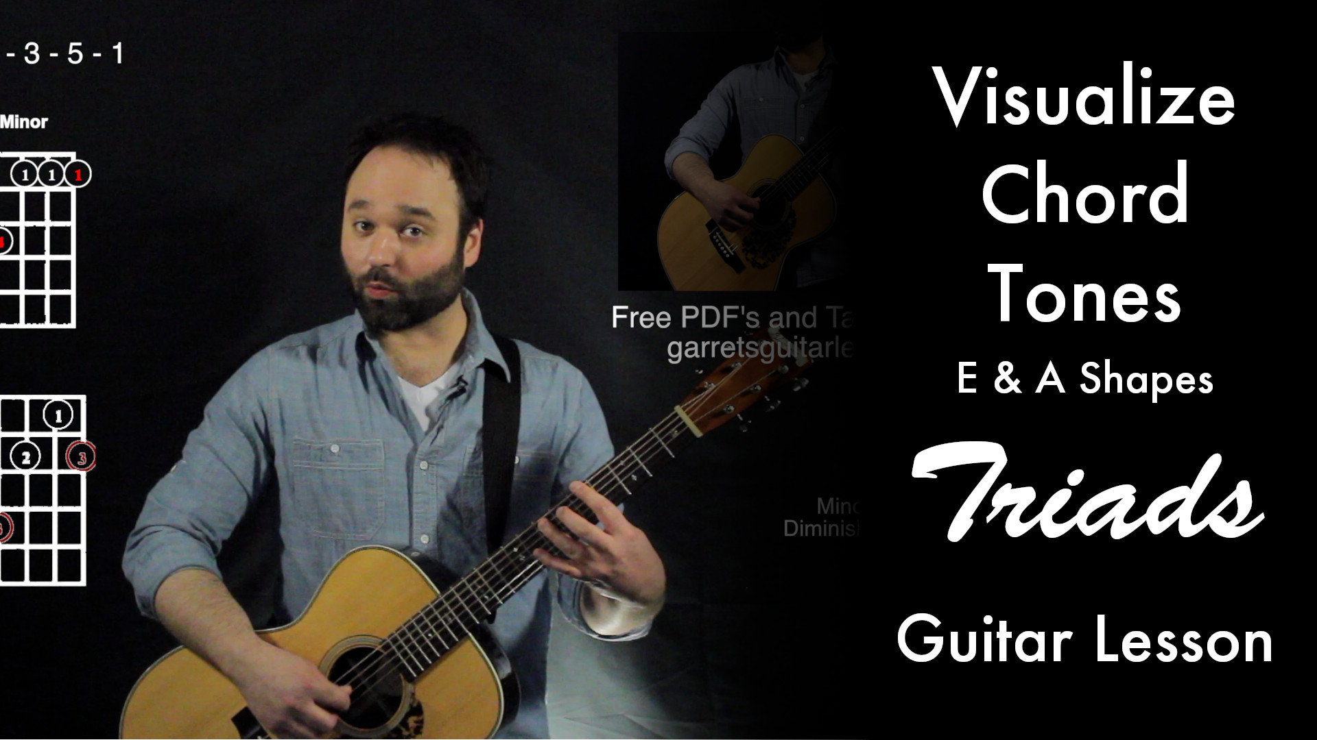 Visualize Chord Tones - E and A Shapes | Triads • Garret's Guitar Lessons